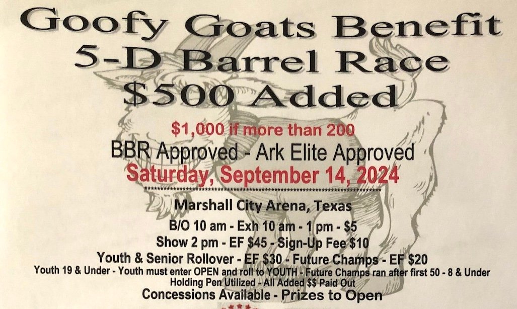 Goofy Goat Barrel Race Sept 14, 2024 Results – eBarrelracing Results